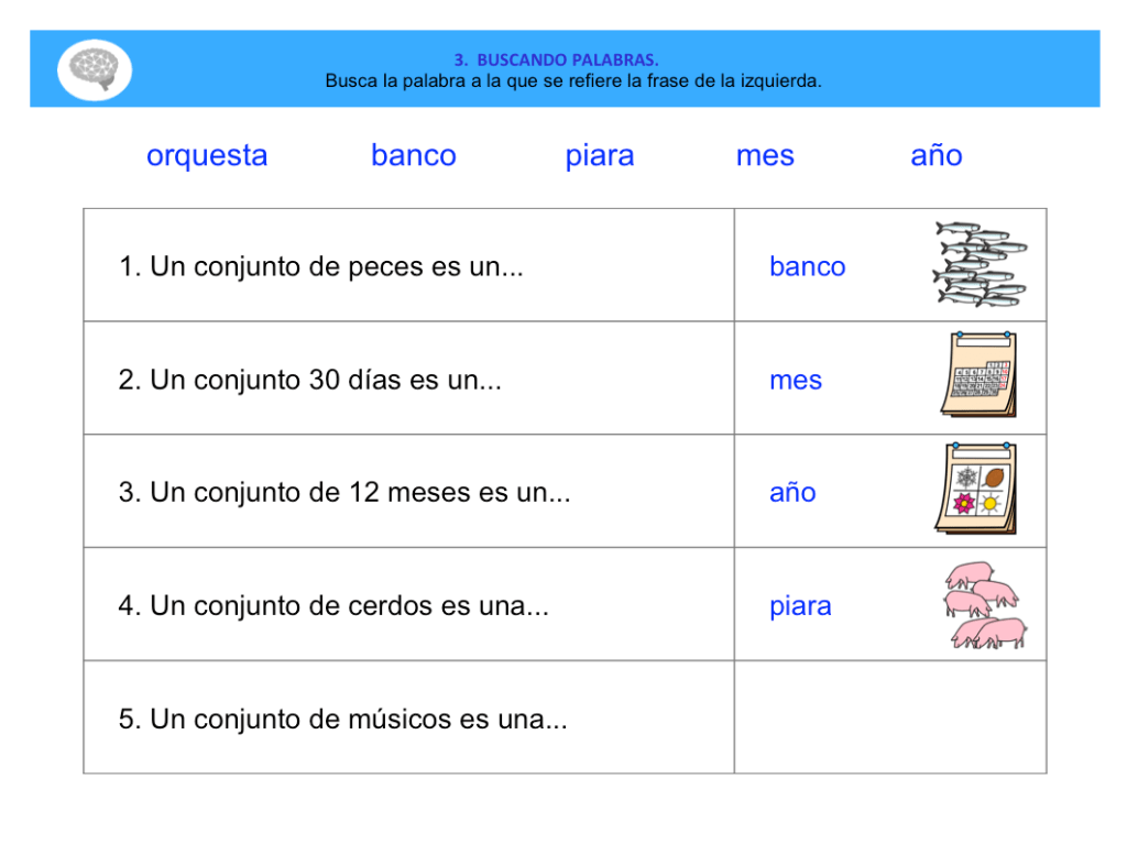 Taller de palabras. – Un mar de palabras. Estimulación cognitiva.