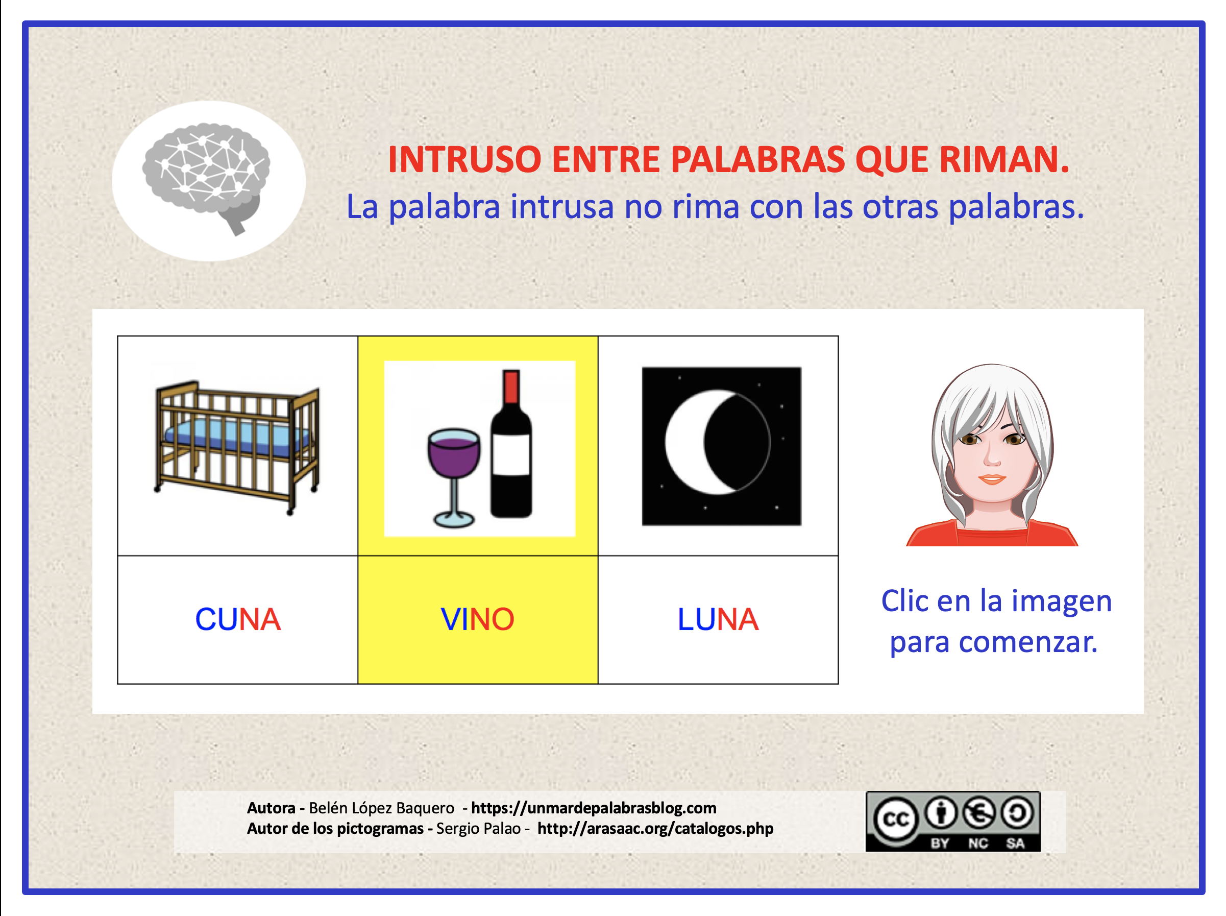Intruso entre rimas. – Un mar de palabras. Estimulación cognitiva.
