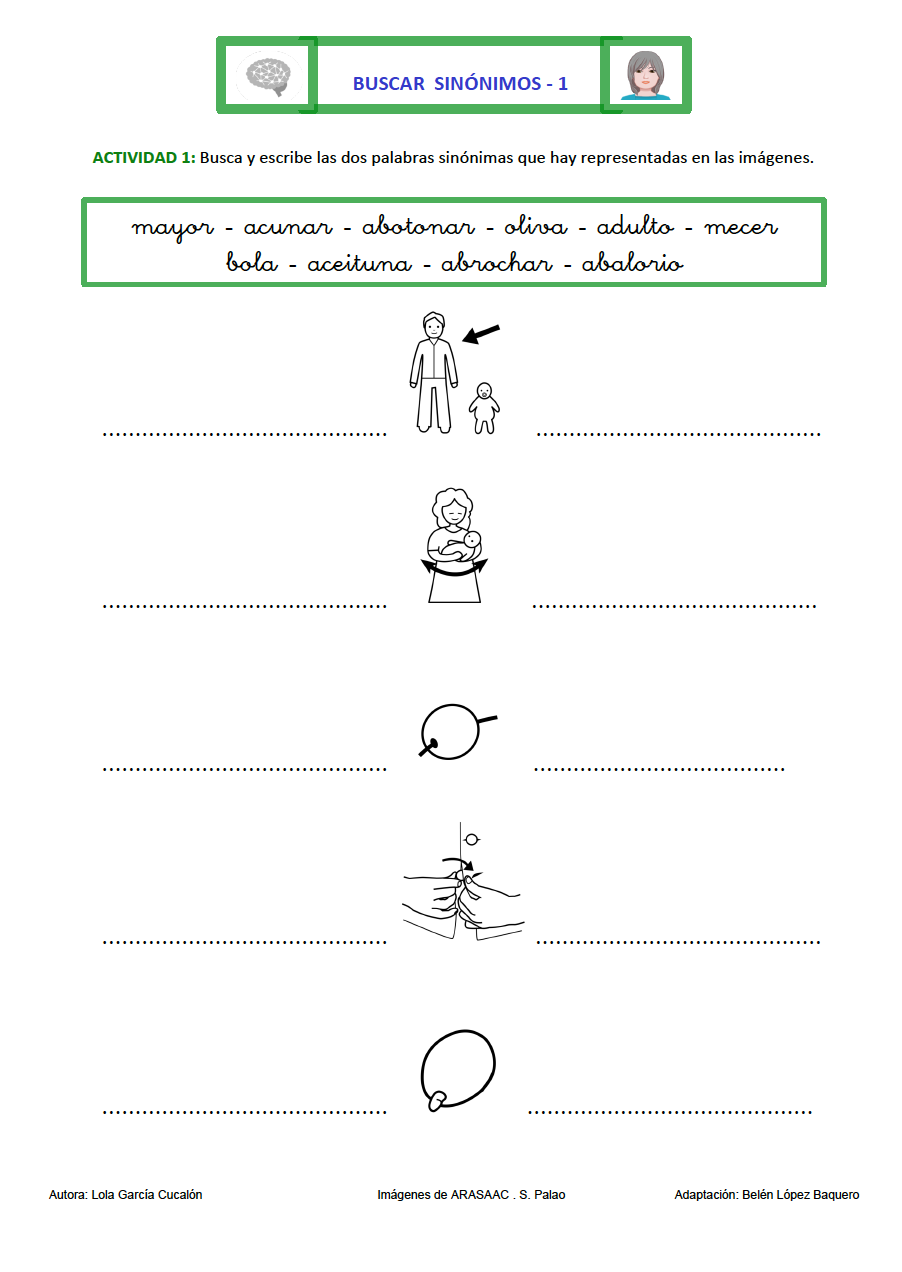BUSCAR SINÓNIMOS (parte 1/2) – Un mar de palabras. Estimulación cognitiva.