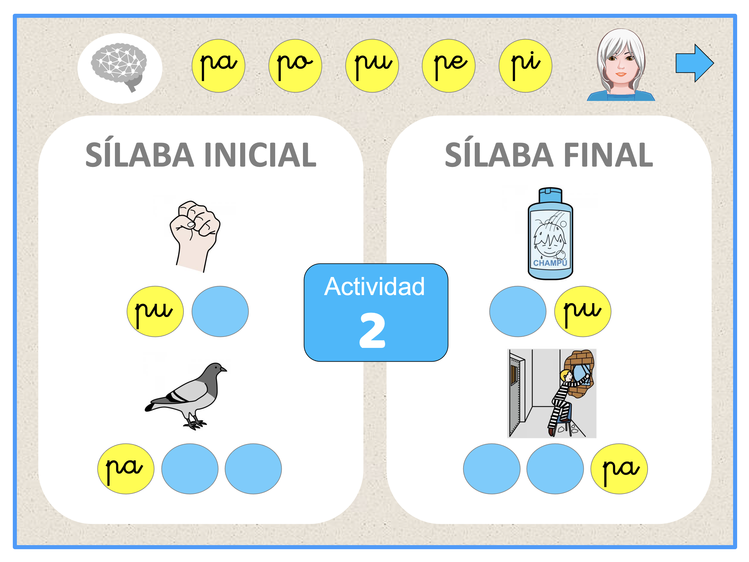Identificar sílabas iniciales y finales. – Un mar de palabras ...