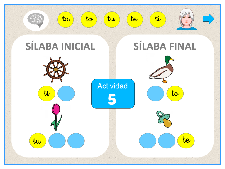 Identificar sílabas iniciales y finales. – Un mar de palabras ...